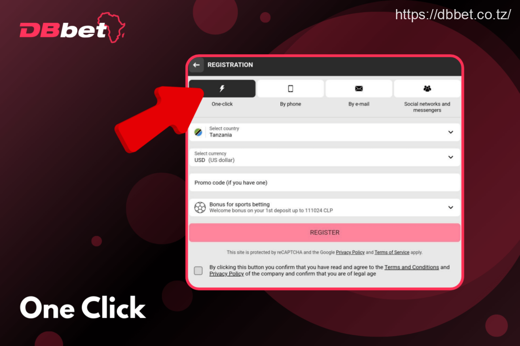 DBbet Registration: One Click, by Email or Socials